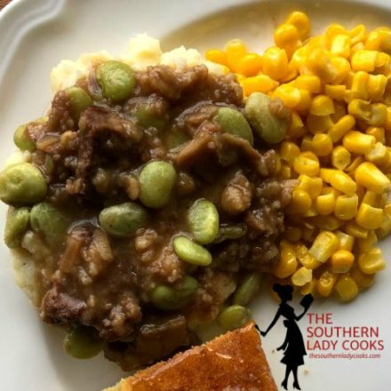 SLOW COOKER STEW MEAT AND LIMAS - The Southern Lady Cooks