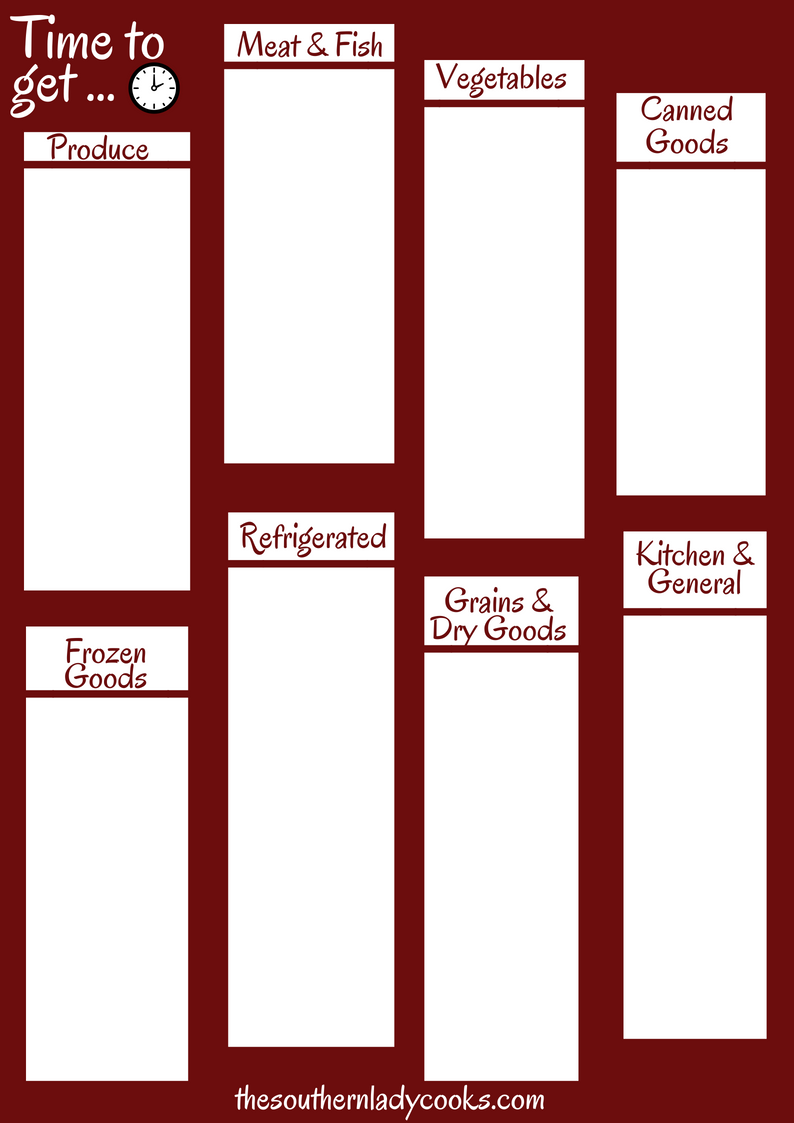 PRINTABLES - The Southern Lady Cooks