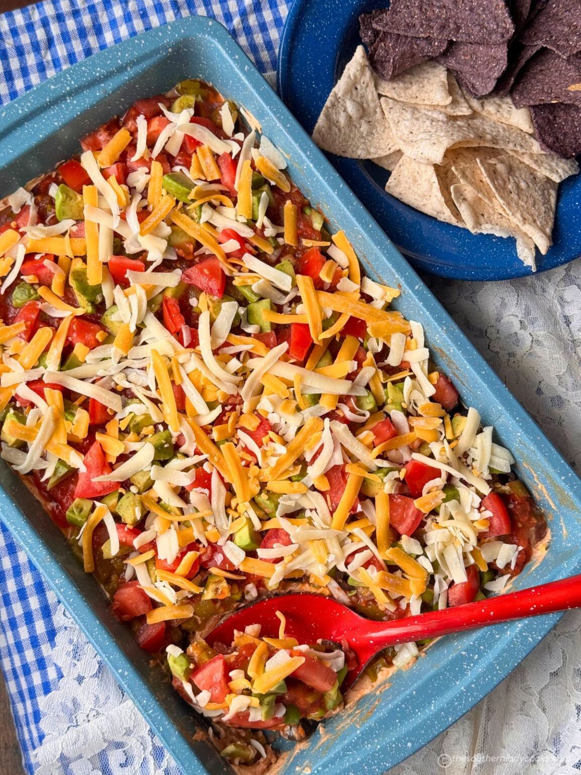 Layered Taco Dip-The Southern Lady Cooks versatile recipe mexican - Keebys