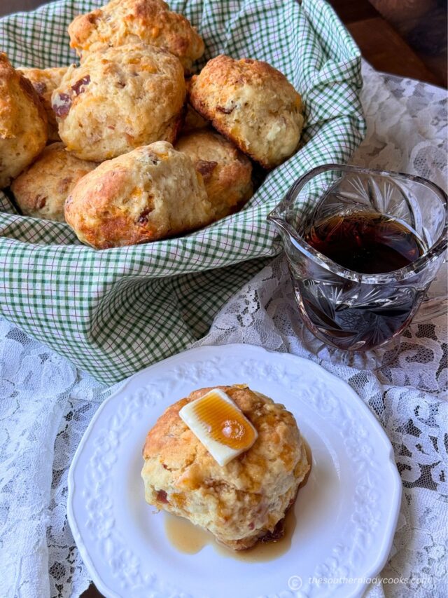 MAPLE BACON CHEDDAR BISCUITS - The Southern Lady Cooks
